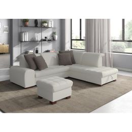 Sit & More sit&more Ecksofa &raquo;Luxor L-Form&laquo; wahlweise mit Bettfunktion, Stauraum und Kopfteilverstellung beige Luxus-Microfaser ALTARA NUBUCK (100% Polyester);