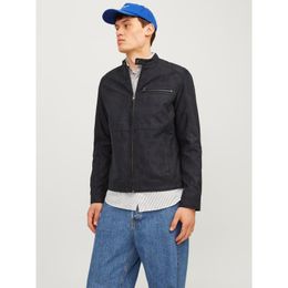 Jack & Jones Jack & Jones Herren Bikerjacke &raquo;JJEDYLAN mit wasserabweisender Funktion&laquo; ohne Kapuze unifarben, modisch, regular fit, Polyester schwarz XL