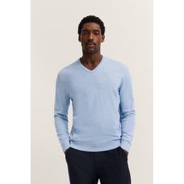 Bugatti Herren Bugatti V-Ausschnitt-Pullover &raquo;Basic Essential&laquo; aus reine Baumwolle blau XL