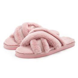 Vivance Dreams Damen Hausschuh &raquo;Pantolette, Pantoffel, Mule, offener Schuh,&laquo; mit Kreuzbandage VEGAN rosa 42