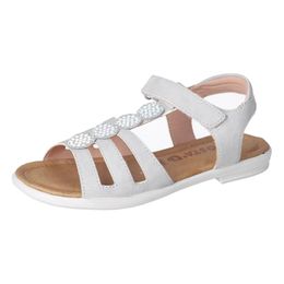 Sandale Ricosta "Ana WMS: mittel", M&auml;dchen, Gr. 42, wei&szlig; (graphit, wei&szlig;), Lederimitat, Glitzer, festlich, Schuhe Sandale, Sandale mit Klettverschluss u. Glitzer, Gr&ouml;&szlig;enschablone zum Download