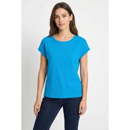 bonprix Damen bonprix T-Shirt &raquo;Boxy-Shirt&laquo; 1 lockere, figurumspielende Passform, Kurzarm, Rundhalsausschnitt blau 52/54 (XXL)