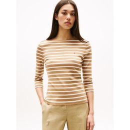 Tommy Hilfiger Damen 3/4-Arm-Shirt &raquo;NEW CODY SLIM BOAT-NK 3/4SLV mit U-Boot und Streifen&laquo; gestreift, casual, slim fit, Baumwolle, U-Boot-Ausschnitt L 