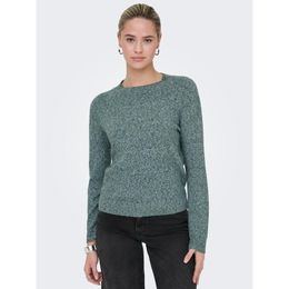 Only Damen Only Rundhalspullover &raquo;ONLRICA LIFE L/S PULLOVER KNT NOOS&laquo; Materialmix, regular fit gr&uuml;n L