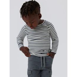 name it Jungen Langarmshirt &raquo;NMNBANI LS XSL TOP NOOS&laquo; Ringel-Look in toller Rippen-Qualit&auml;t blau 98