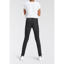 Kidsworld M&auml;dchen Kidsworld Jeansjeggings &raquo;, Stetch-Jeans mit schmalem Bein&laquo; schmale Passform, abgesteppter Beinabschluss, niedrige Leibh&ouml;he schwarz 