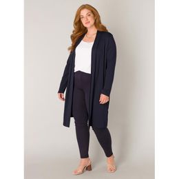 Base Level Curvy Damen Longstrickjacke &raquo;Ayla Long&laquo; Figurumspielende, weiche Strickqualit&auml;t blau 58 (60)