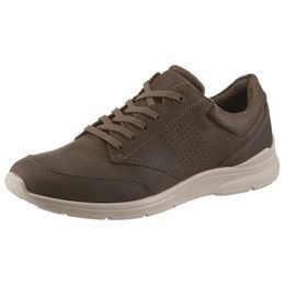 Ecco Herren Sneaker &raquo;IRVING&laquo; mit wei&szlig;er Laufsohle, Freizeitschuh, Halbschuh, Schn&uuml;rschuh braun 39