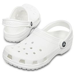 Crocs Damen Clog &raquo;Classic&laquo; Sommerschuh, Gartenschuh, Poolslides, mit typischem Logo wei&szlig; 43