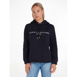Tommy Hilfiger Damen Kapuzensweatshirt, mit Logostickerei blau XXS (32)