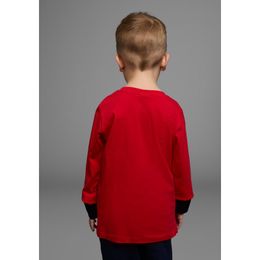 Kidsworld Jungen Kidsworld Langarmshirt &raquo;FEUERWEHR&laquo; Langarm, Basic-Passform, bedruckt, Rundhalsausschnitt rot 104/110