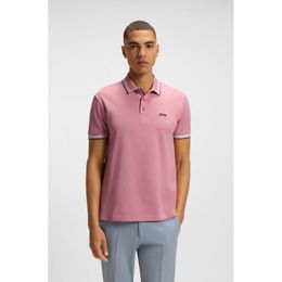 BOSS Green Herren BOSS Green Poloshirt &raquo;Paddy&laquo; mit kontrastfarbenen Streifen am Kragen rosa XXL