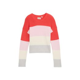 Tom Tailor Herren Tom Tailor Strickpullover mit Colour Blocking rot 176