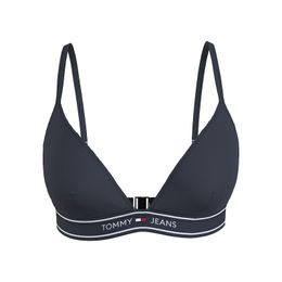Tommy Hilfiger Swimwear Damen Triangel-Bikini-Top &raquo;TRIANGLE RP&laquo; mit Logoschriftzug blau XL (42/44), N-Gr