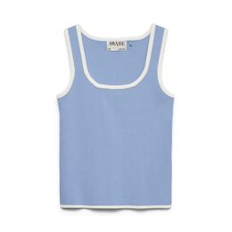 V&eacute;ro Moda Vero Moda Top 'AWAlice' Damen Gr&ouml;&szlig;e S taubenblau / wei&szlig;