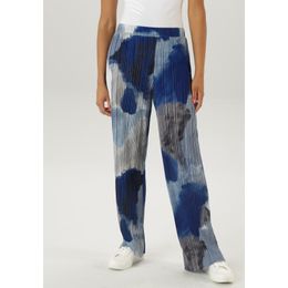 Aniston Selected Damen Aniston SELECTED Schlupfhose mit Plissee und elastischen Bund silber 40, N-Gr