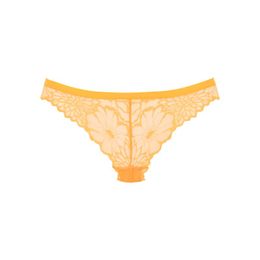 Lascana Damen Lascana String aus floraler Spitze, elastisches Material, unifarbenes Design gelb 44/46