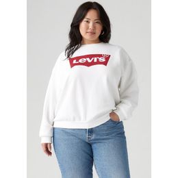 LEVI'S&reg; PLUS Levi's Plus Damen Levi's Plus Sweatshirt &raquo;PL GR EVERYDAY CREW&laquo;, mit Batwing-Logo mit Rosenprint wei&szlig; XXXL (54/56)