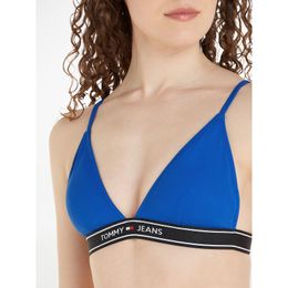 Tommy Hilfiger Swimwear Damen Triangel-Bikini-Top &raquo;TRIANGLE RP&laquo; mit Logoschriftzug blau S (36), N-Gr