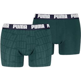 Puma Herren Puma Boxershorts &raquo;Puma MEN LOGO PRINT BOXERS 2P&laquo; 2er Pack, elastischer Logobund, ohne Eingriff gr&uuml;n S