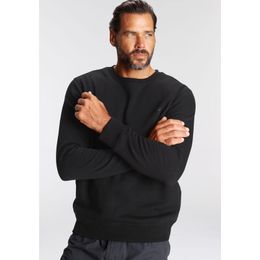 MAN'S WORLD Man's World Herren Sweatshirt, Langarm, Basic-Stil, unifarben, Rundhalsausschnitt schwarz S (44/46)