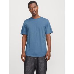 Jack & Jones Jack & Jones Herren Rundhalsshirt &raquo;JJEBASHER TEE O-NECK SS NOOS&laquo; mit Rundhalsausschnitt blau XS