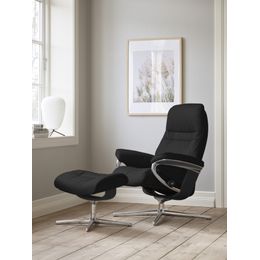 Relaxsessel stressless "Sunrise", schwarz (schwarz paloma), B:79cm H:103cm T:73cm, Leder PALOMA: PALOMA ist ein durchgef&auml;rbtes Semianilin-M&ouml;belleder mit nat&uuml;rlicher Narbung., Sessel, Relaxsessel, mit Cross Base, Gr&ouml;&szlig;e S, M & L, Holzakzent Schwarz