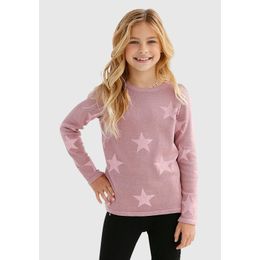 Kidsworld M&auml;dchen Kidsworld Strickpullover &raquo;Sterne-Pullover&laquo; mit Sternen - Druck rosa 164/170