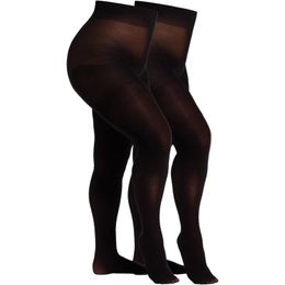 Camano Damen Feinstrumpfhose &raquo;fine curvy&laquo; 60 Curvy-Tights, matt, extra breiter Bund schwarz 52/54