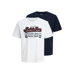 Jack & Jones Jack & Jones Junior Jungen T-Shirt &raquo;JJELOGO TEE SS 2 COL AW25 2PK MP JNR&laquo; Packung, 2 Stk. blau 128