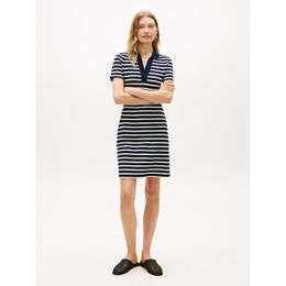 Tommy Hilfiger Damen Polokleid &raquo;SLIM OPEN NK POLO DRESS SS&laquo; mit gestickter Flagge L (42/44), N-Gr