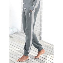 Bench. Loungewear Damen Sweathose mit Seitenstreifen und schmalem Bein grau 32/34, N-Gr