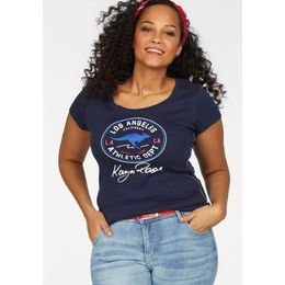 Kangaroos Damen Kangaroos T-Shirt Kurzarm, sehr figurbetont, im Vintage-Design, Rundhalsausschnitt blau 48/50
