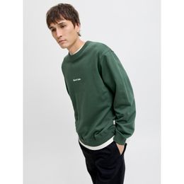 Jack & Jones Jack & Jones Herren Sweatshirt &raquo;JORNORREBRO EMB SWEAT CREW NOOS&laquo;, mit Logo Print gr&uuml;n S