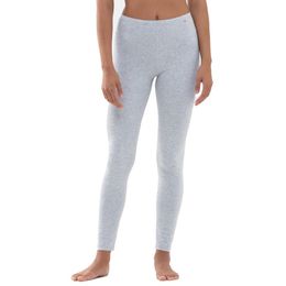 Mey Damen Leggings &raquo;Cotton Pure&laquo; Elastischer Bund grau 44, N-Gr