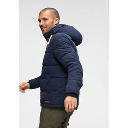 Bruno Banani Herren Steppjacke mit Kapuze leicht, wasserabweisend, modischer Stil, mit dekorativen Badges blau XXXL (58)