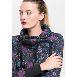Ragwear Damen Sweater &raquo;NESKA O&laquo;, Kapuzen-Sweater mit asymetrischem Schalkragen schwarz S
