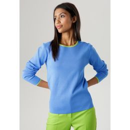 Aniston Selected Damen Aniston SELECTED Strickpullover mit kontrastfarbenen Streifen bunt 38