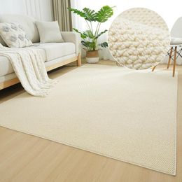 OTTO home Teppich &raquo;Lilia&laquo; rechteckig 5 mm H&ouml;he Sisal-Optik, uni, waschbar, Wohnzimmer, Schlafzimmer, Esszimmer beige Kunstfaser