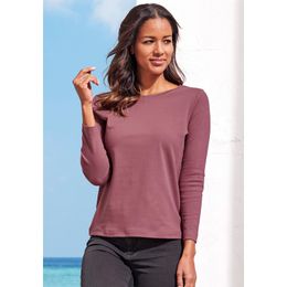Vivance Damen Langarmshirt &raquo;aus reiner Baumwolle&laquo; 2er-Pack, aus leicht w&auml;rmender Interlock-Qualit&auml;t transparent 32/34