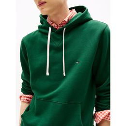 Tommy Hilfiger Herren Hoodie &raquo;ESS SEASONAL FLEECE HOODY mit Kapuze und K&auml;ngurutasche&laquo;, unifarben, casual, regular fit, Baumwollmix, Kapuze gr&uuml;n M