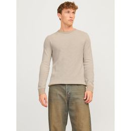 Jack & Jones Jack & Jones Herren Rundhalspullover &raquo;JJEGLOBE KNIT CREW NECK NOOS&laquo; in Strick Optik beige XL