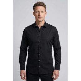 OLYMP Herren OLYMP Businesshemd &raquo;No. Six super slim&laquo; super slim, Comfort Stretch, b&uuml;gelleicht schwarz 44, N-Gr