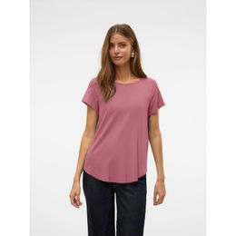 V&eacute;ro Moda Vero Moda Damen Blusenshirt &raquo;VMBELLA SS TOP WVN GA NOOS&laquo; Viskosemischung, abgerundeter Saum rosa L