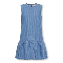 Only Girls Kleid 'KOGYasmin' M&auml;dchen Gr&ouml;&szlig;e 158 blue denim / wei&szlig;