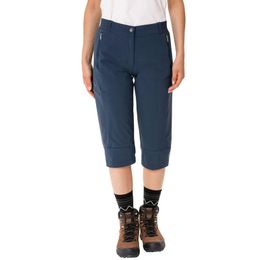 Vaude Damen Vaude Caprihose &raquo;FARLEY STRETCH CAPRI III&laquo; sportlicher Stil, f&uuml;r Wandern und Trekking, elastische Kunstfaser blau 38, N-Gr