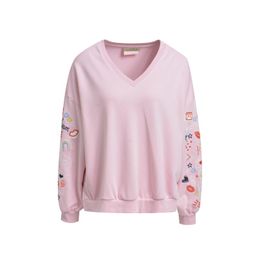 Smith & Soul Smith & Soul Damen Sweatshirt, mit V-Ausschnitt, Oversize, bestickt L