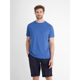 Lerros Herren Lerros Kurzarmshirt mit Logostickerei auf der Brust blau M
