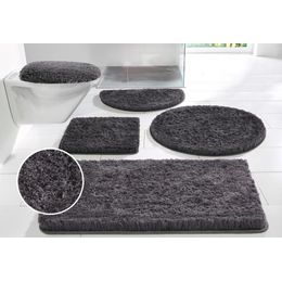 Badematte OTTO HOME "Micro exclusiv, Badvorleger, Badezimmer Teppich" Gr. 11, grau (schiefer), H:55mm, Polyester, Badematten, Badematte, Badteppich, Badematten auch als 3 teiliges Set & rund erh&auml;ltlich