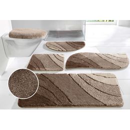 Badematte OTTO HOME "Josie, Badvorleger, Badezimmer Teppich" Gr. 61, beige (verlauf beige), H:20mm, Polyester, Badematten, Badematte, Badteppich, Badematten, rechteckig, rund & als 3-tlg. Set erh&auml;ltlich